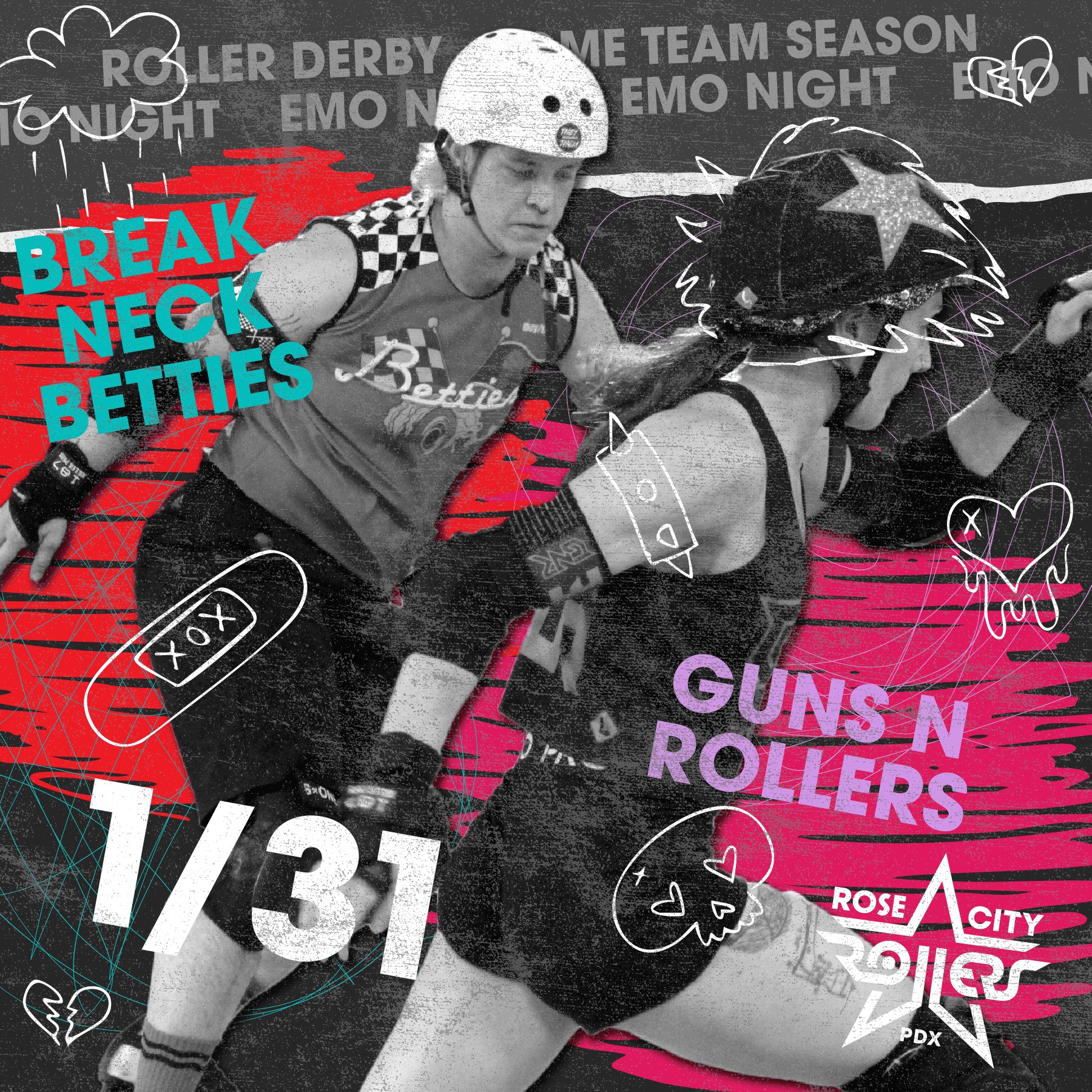 1/31 - Guns N Rollers vs Break Neck Betties: Emo Night Tickets | The ...