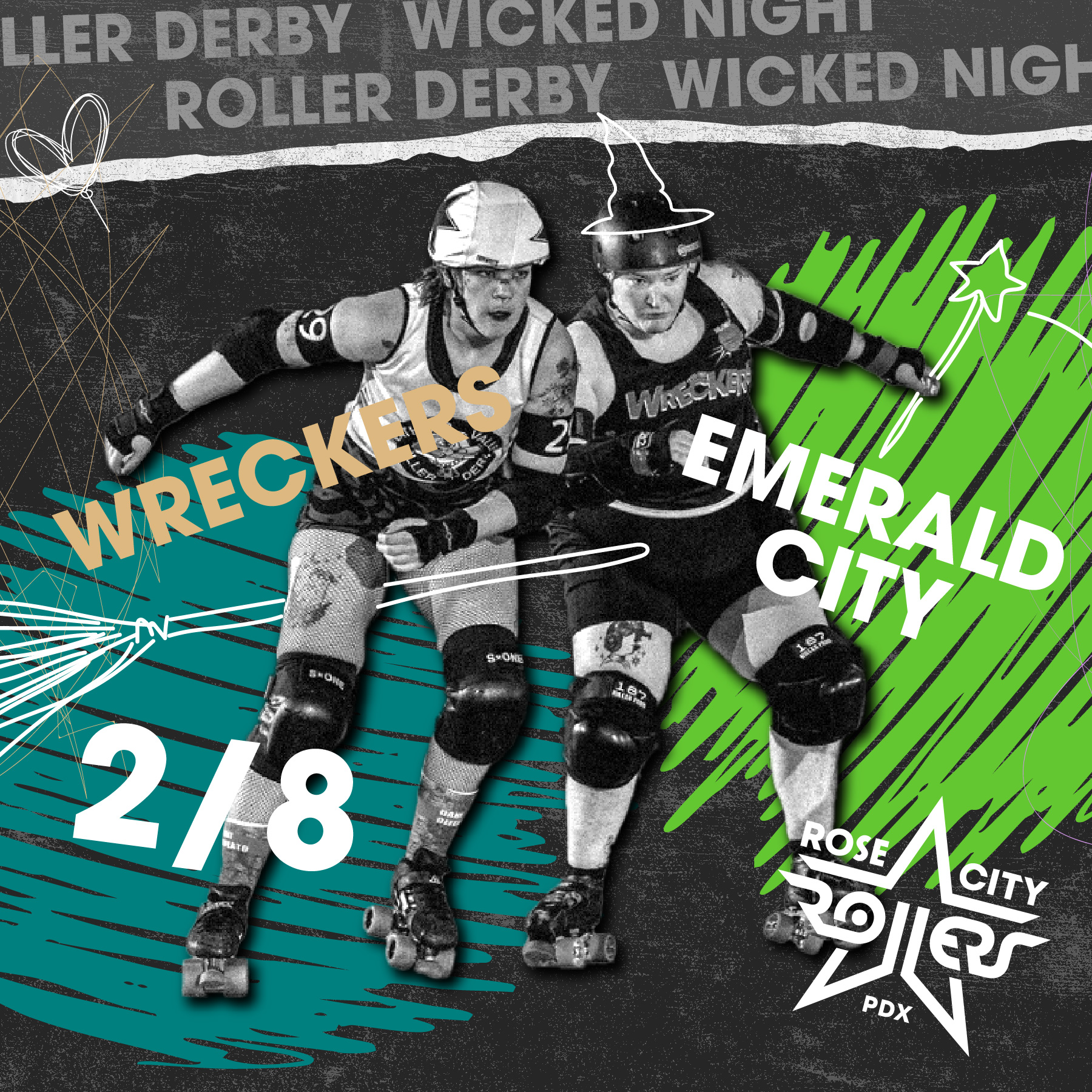 2/8 - Rose City Wreckers vs Eugene’s Emerald City Roller Derby Tickets ...